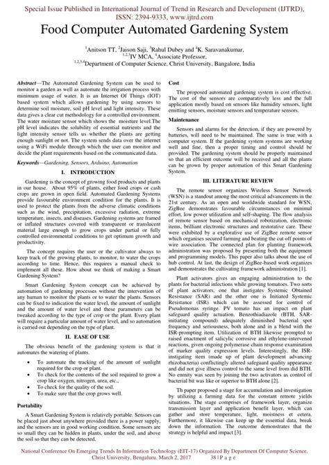 Pdf Food Computer Automated Gardening System