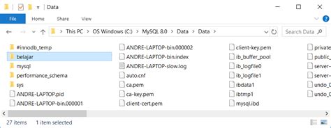 Tutorial Belajar Mysql Folder Instalasi Mysql Dan File I Duniailkom