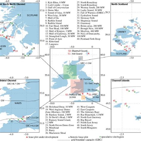 Overview Of Prospective Tidal Stream Energy Lease Sites And Speculative Download Scientific
