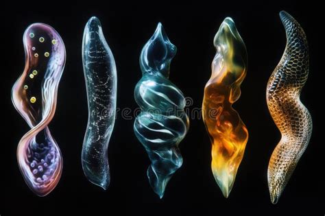 Evolving Bacteria In Various Forms Showcasing Biological Diversity And Adaptability Over Time