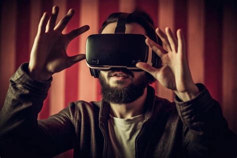 Premium Ai Image A Photo Of A Person Experiencing A Virtual Reality Vr Simulation Generative Ai