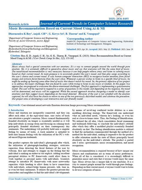 Music Recommendation Based On Current Mood Using Ai Ml Pdf Computing