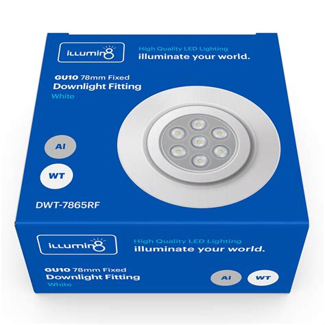 Round 78mm Fixed Gu10 White Downlight Fitting Illumin8 High Quality Led Lighting