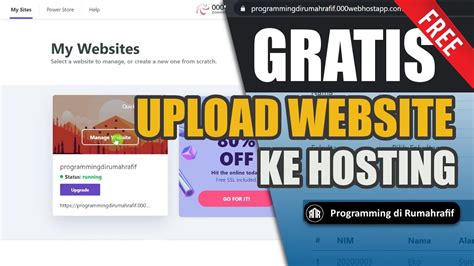 CARA UPLOAD WEBSITE KE HOSTING GRATIS // Langkah-langkah Mudah Upload Website ke 000webhost ...