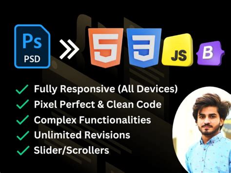 Your Psd Design Converted To High Quality Html Css And Bootstrap Upwork