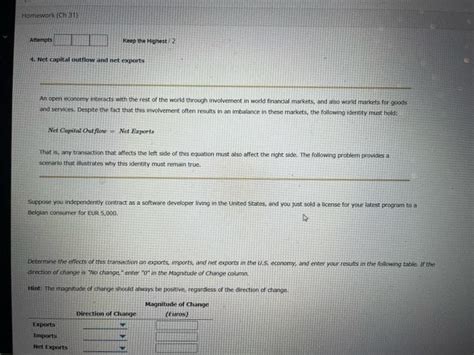 solved 4 net capital outflow and net exports an oper