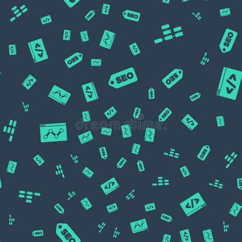 Set Seo Optimization Site Map Website Statistic And Front End Development On Seamless Pattern