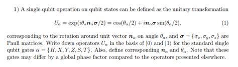 Solved 1 A Single Qubit Operation On Qubit States Can Be