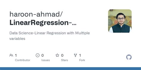 Github Haroon Ahmadlinearregression Multiple Variables Data Science Linear Regression With