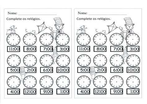 💖relógio Analógico Coloque Os Ponteiros · Alfabetização Blog