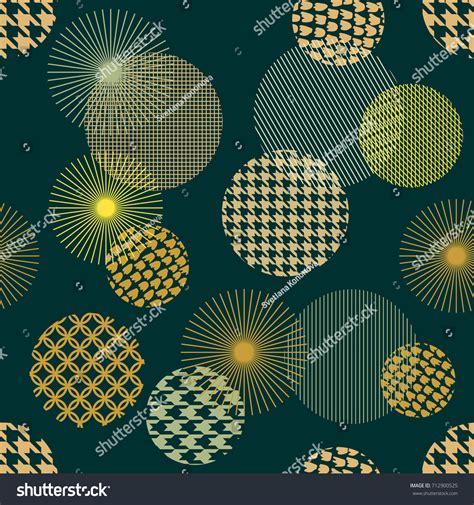 Flying Circles Seamless Vector Pattern Different Stock Vector Royalty