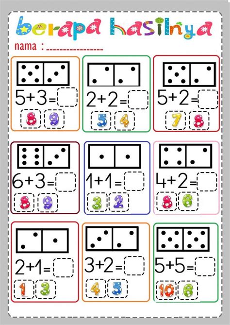 Penjumlahan Sederhana Worksheet Kindergarten Worksheets Kindergarten Worksheets