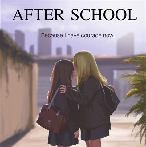 Safebooru 2girls Bag Blonde Hair Blurry Bow Brown Hair Building