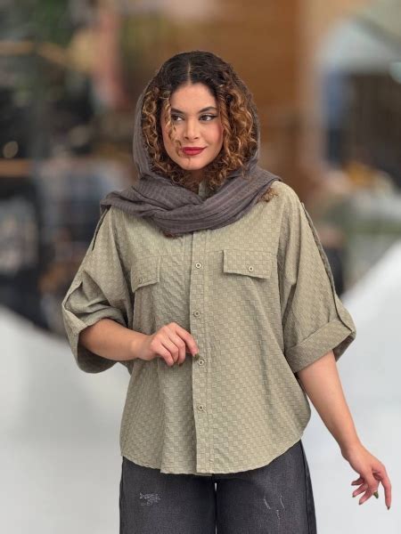 شومیز یقه آخوندی مربعی بوتیک شادی