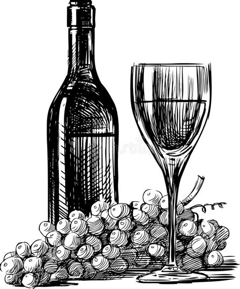 Wine Bottle Sketch At Explore Collection Of Wine