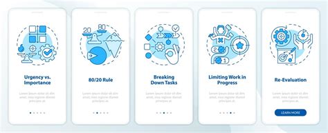 Premium Vector Prioritization Principles Blue Onboarding Mobile App Screen