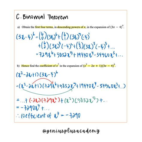 binomial theorem cheat sheet