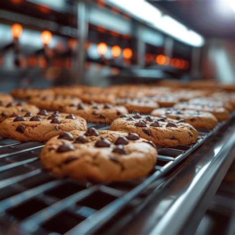 Efficient Cookie Manufacturing Chocolate Cookies Processed On
