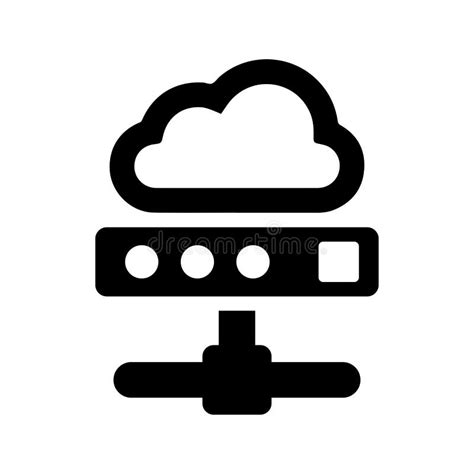 Cloud Data Network Icon Black Vector Illustration Stock Vector