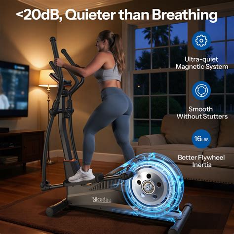 Magnetic Trainer 16 Resistance Niceday Magnetic Elliptical Machine 16