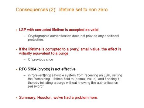 Isis Lsp Lifetime Corruption Problem Statement