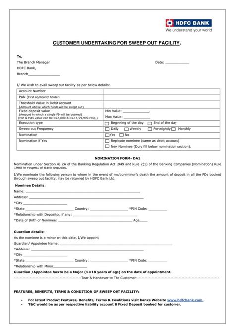 HDFC Bank Application Form For Enabling Disabling International Domestic E Contactless On