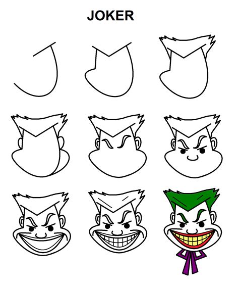 Joker Face Drawing Easy Step By Step Easy Drawing Ideas