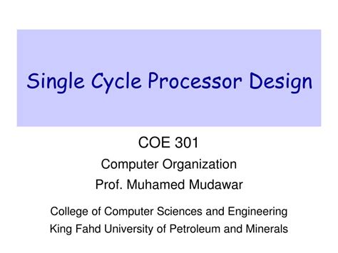 ppt single cycle processor design powerpoint presentation free download id 6993483