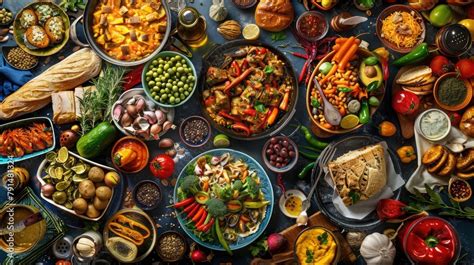 Vibrant Collage Of International Cuisine Representing Diverse Culinary