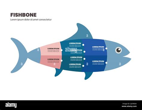 Fishbone Chart Concept Infographic Business Concept Vector