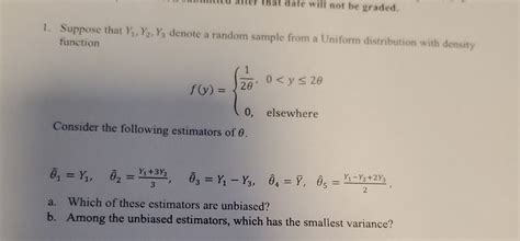 solved suppose that y1 y2 y3 ﻿denote a random sample from a