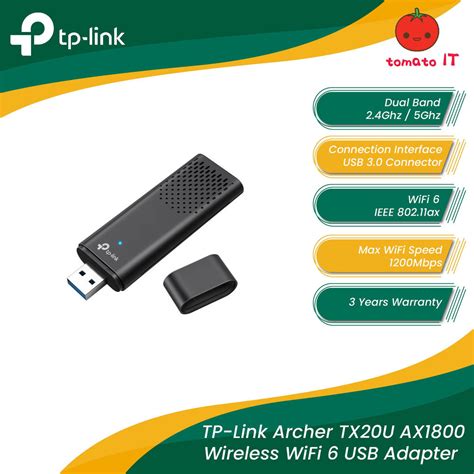TP LINK Archer TX20U AX1800 Dual Band Wi Fi 6 Wireless USB Adapter Shopee Singapore