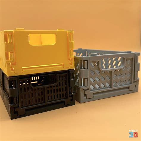 3d Printable Stackable And Foldable Storage Crate By Brandon Santana