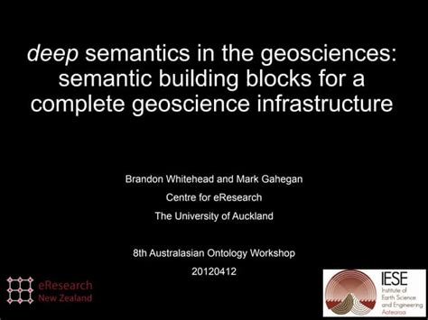 `deep Semantics In The Geosciences Semantic Building Blocks For A