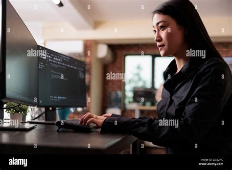 Cyber Security Company Employee Developing Blockchain Based Database