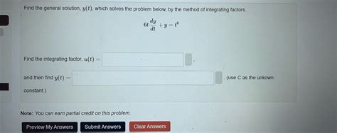 Solved Find The General Solution Y T Which Solves The Chegg