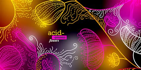 얇은 선의 형태로 꽃의 밝은 산성 색상 네온은 어두운 배경에 빛난다 추상적 인 그림 배너 전단지 라벨 및 커버에 적합합니다 간판에 대한 스톡 벡터 아트 및 기타 이미지