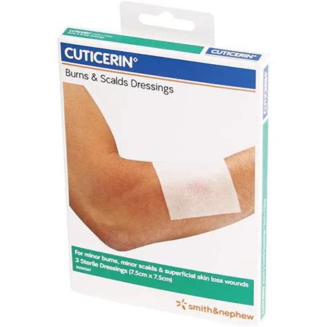 Cuticerin Burns And Scalds Dressings 7 5cm X 7 5cm 3 Pack