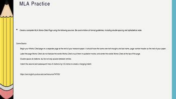 MLA Practice For Work Cited Pages By Hobbs Teaching Toolbox TpT MLA Practice For Work Cited Pages By Hobbs Teaching Toolbox TpT