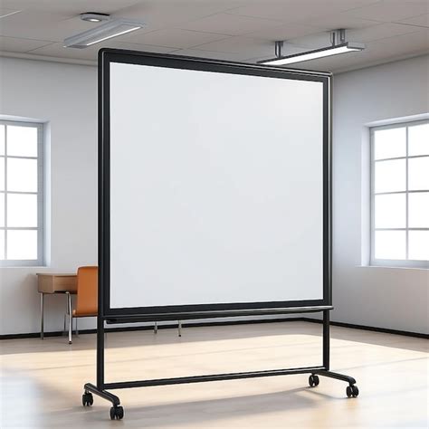 Premium Photo Digital Classroom Board Mockup Blank White Screen For