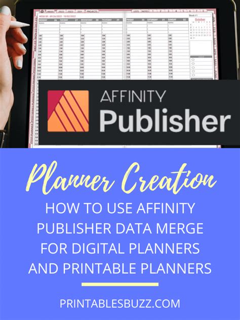How To Use Affinity Publisher Data Merge For Dated Planners