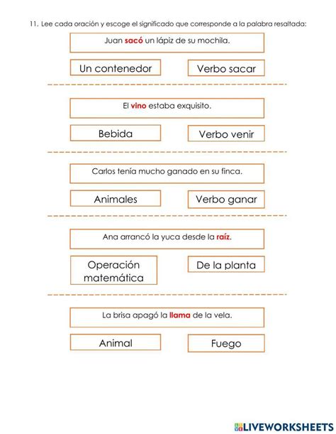 Palabras Homófo Free Interactive Worksheets 1425372