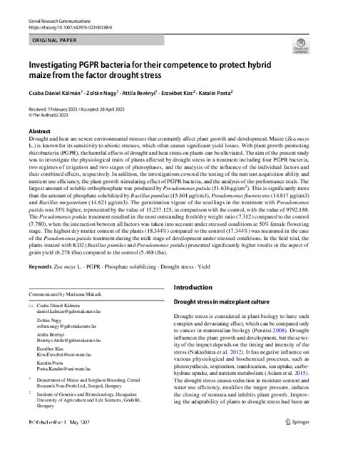 Pdf Investigating Pgpr Bacteria For Their Competence To Protect