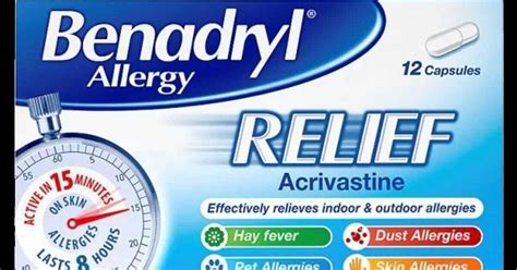 Benadryl Allergy Relief 8mg Capsules Pack Of 12