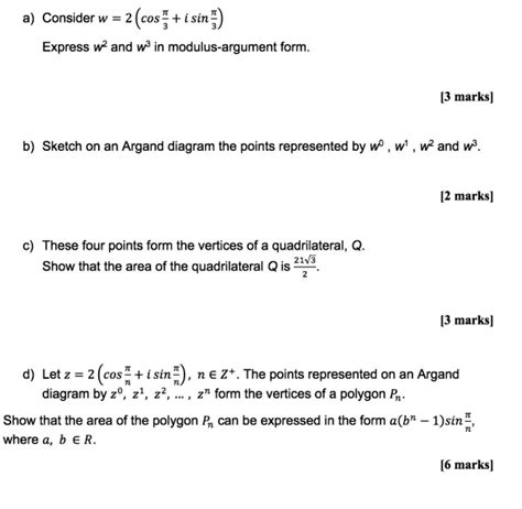 Solved A Consider W 2 CosÎ¸ I Sin3Î¸ Express WÂ² And WÂ³ In