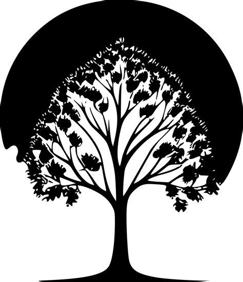 Tree Black And White Isolated Icon Vector Illustration 23549788 Vector Art At Vecteezy