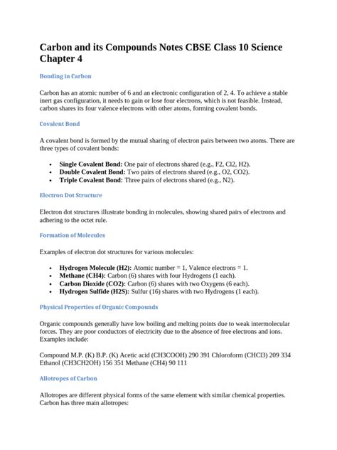 self made notes class 10 pdf carbon functional group