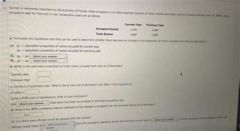 Solved Occupancy Data For February In Two Consecutive Years
