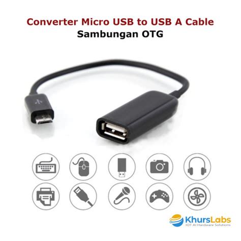 Jual Converter Micro USB To USB A Cable Sambungan Kota Semarang Khurs IOT Tokopedia