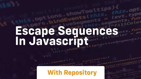 Escape Sequences In Javascript Youtube